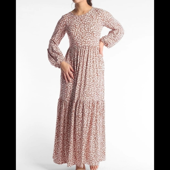Jade Mackenzie | Dresses | Jade Mackenzie Rust Floral Maxi Dress | Poshmark